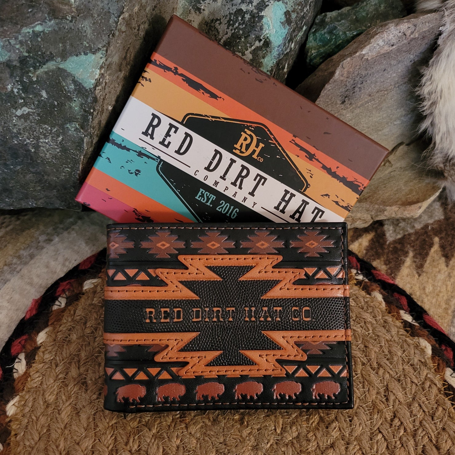 red and black aztec pattern