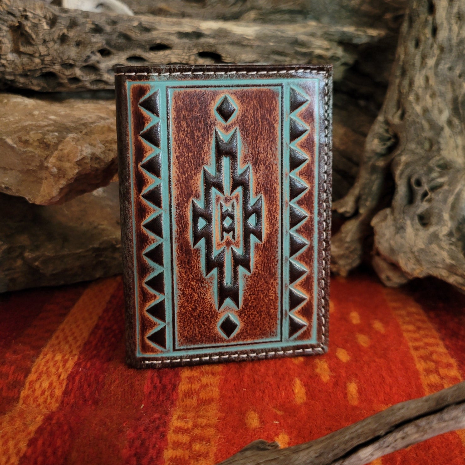 Men's Leather Aztec Trifold Wallet by Ariat A3560202 – The Branding ...