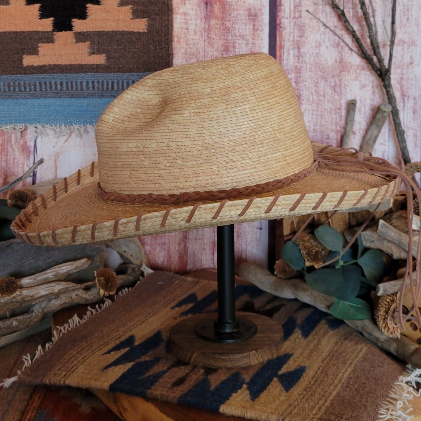 Palm Gus Hat with Braided Band by Sunbody HG4A-OAK – The Branding Iron ...